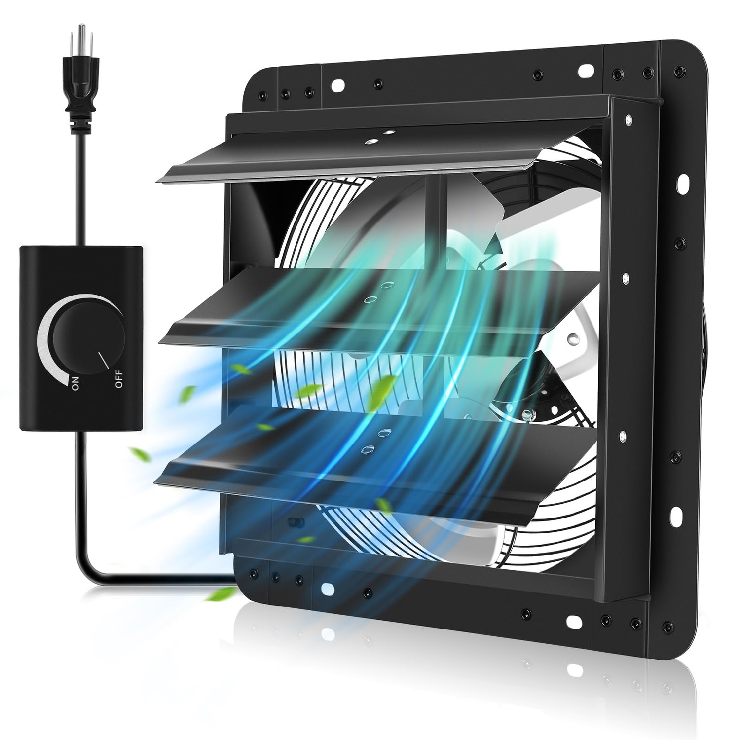 YOZON 12" Shutter Exhaust Fan with Speed Controller, Wall Mounted Wall ...