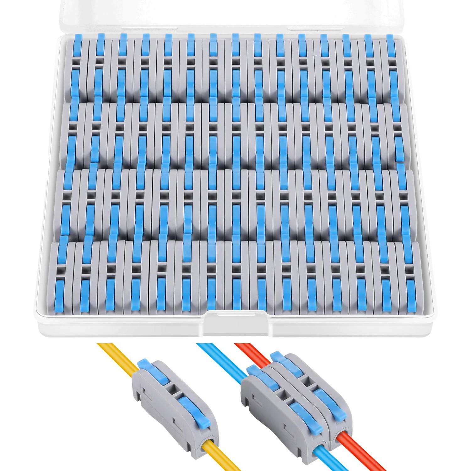 60 pcs XHF Blue Conductor Compact Connectors Lever Connectors Nuts ...