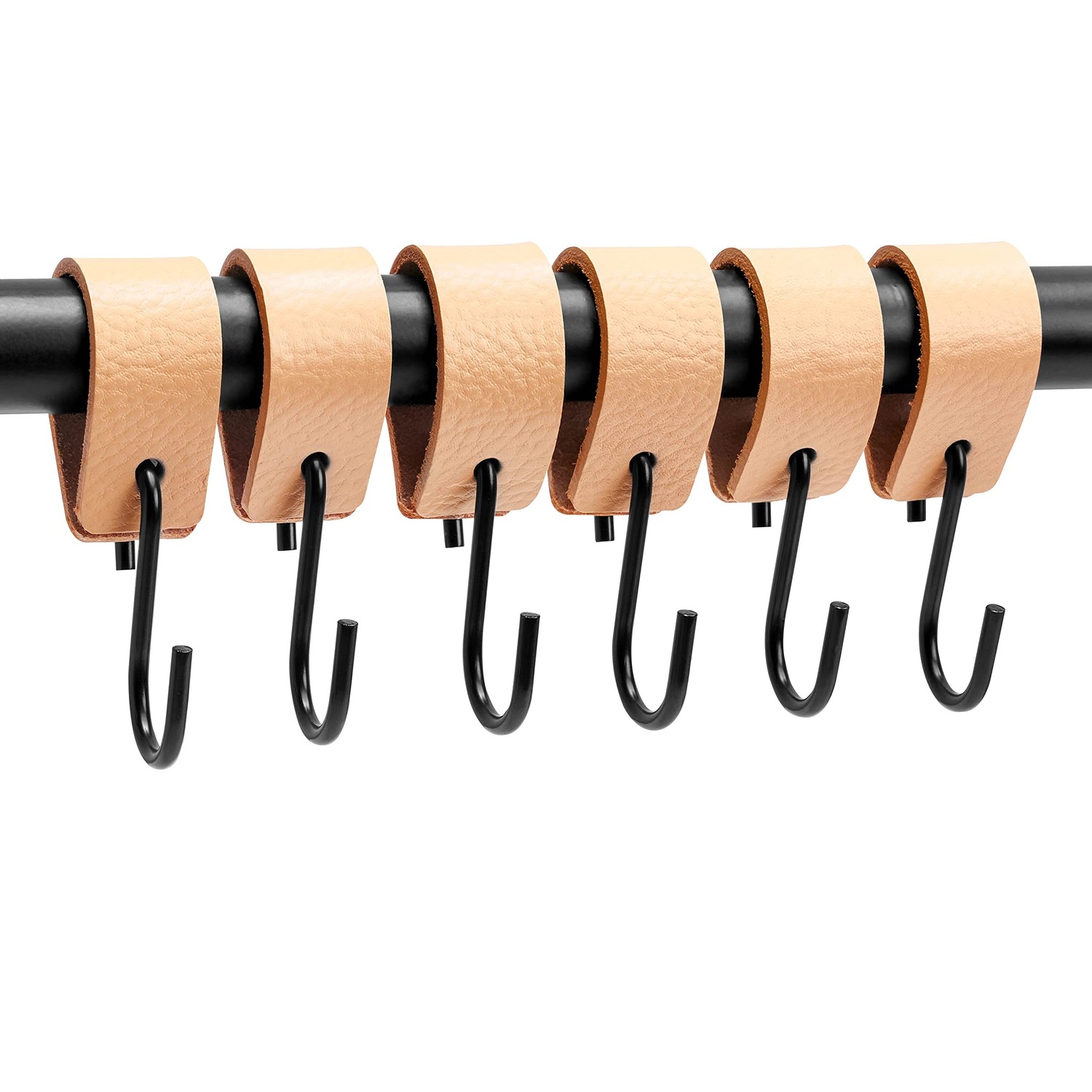 Brute Strength - Leather S Hooks for Hanging - Natural - 6 Pieces ...