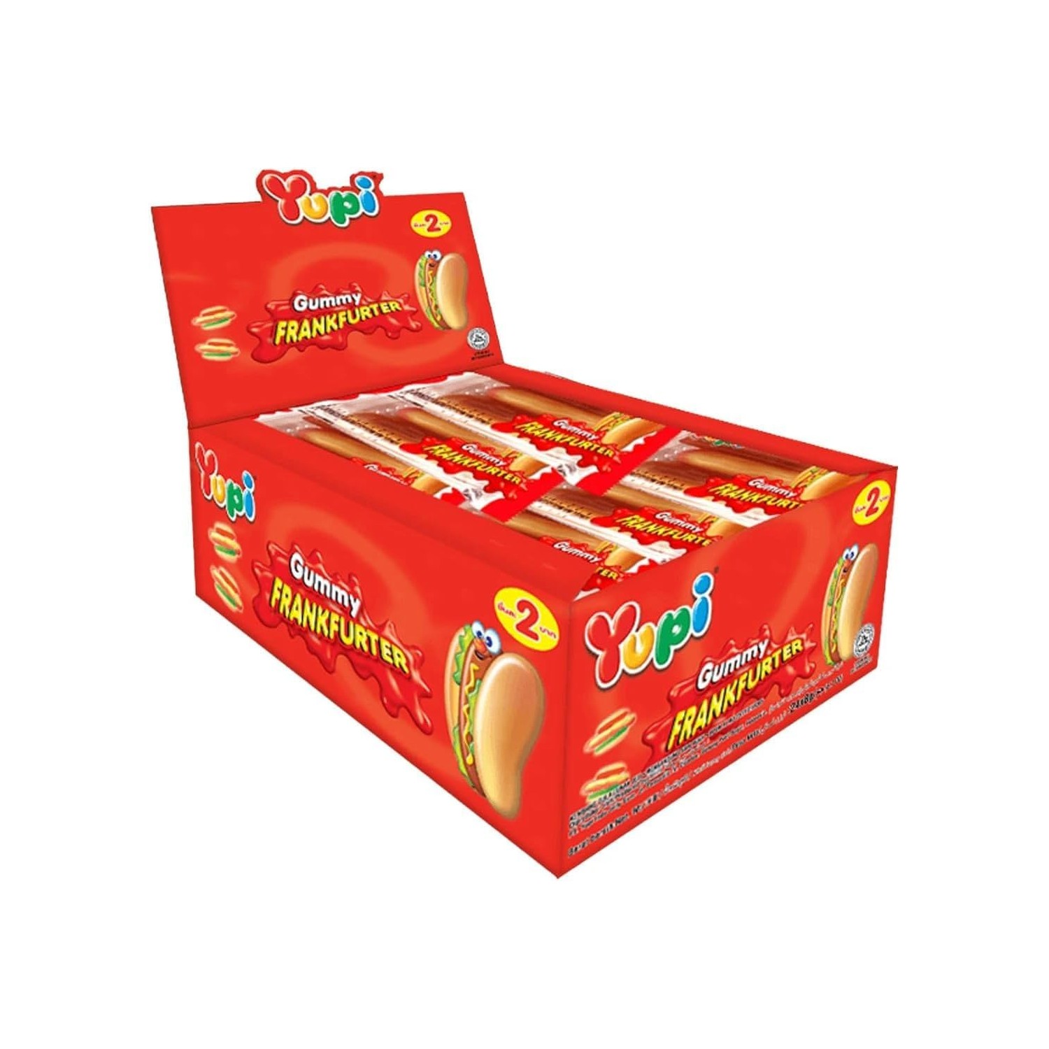 Yupi Jelly Gummy Mixed Fruit Flavour Candy (Yupi Gummy Frankfurter - 24 ...
