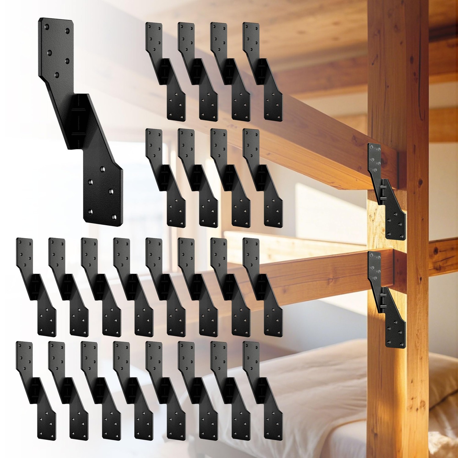 YOUYIKOO 25 Pack Hurricane Ties for Rafters,Hurricane Straps Brackets ...