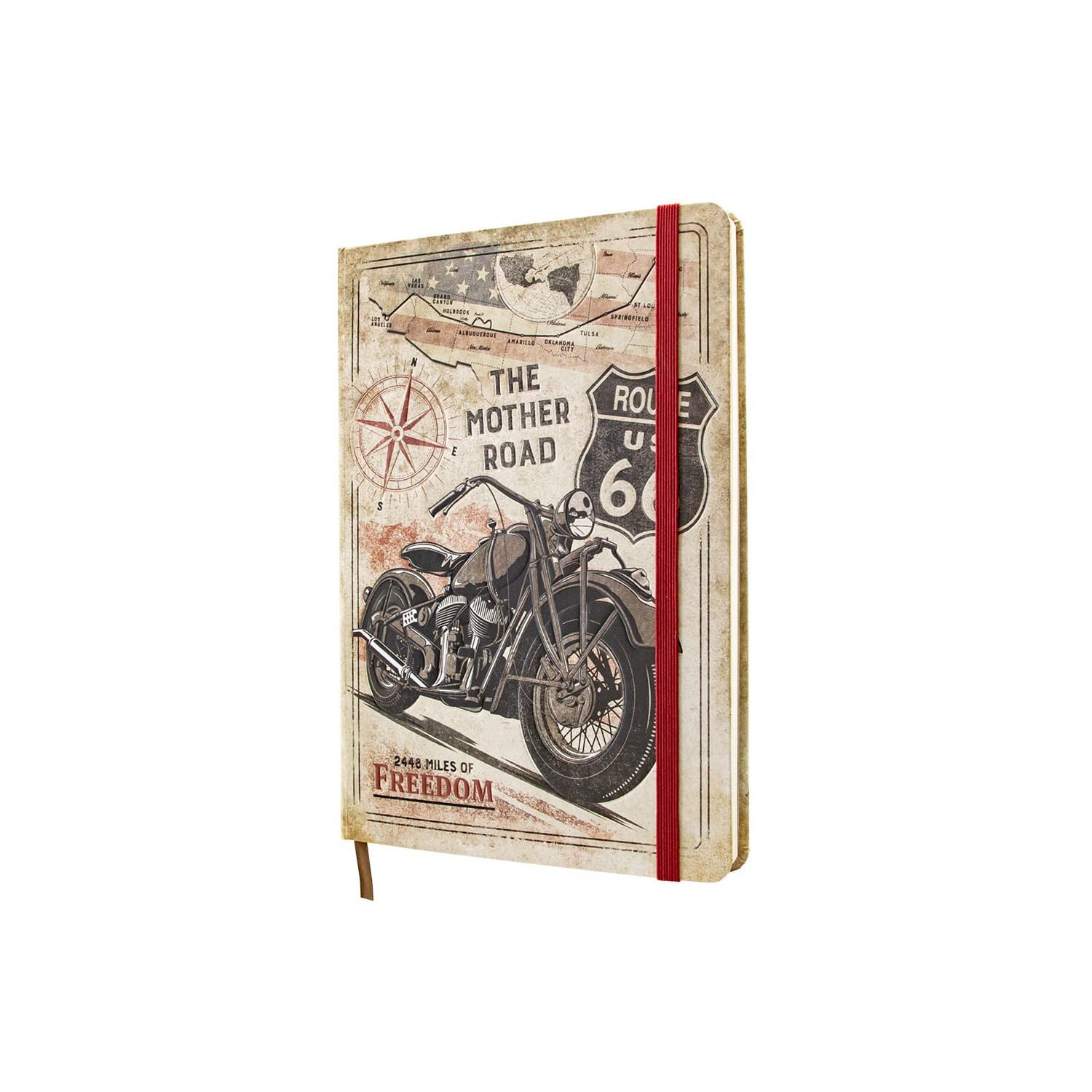 Nostalgic-Art Retro Notebook A5 Route 66 Bike Map - Gift Idea for USA ...