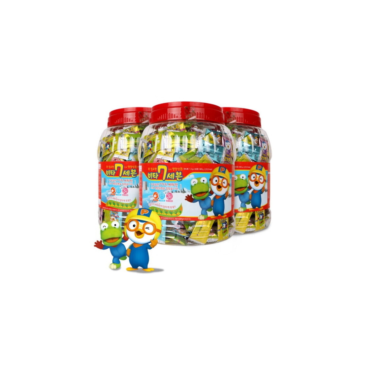 Pororo Vita Seven 500 tablets (3 boxes) (7 types of vitamins) / 뽀로로 비타 ...