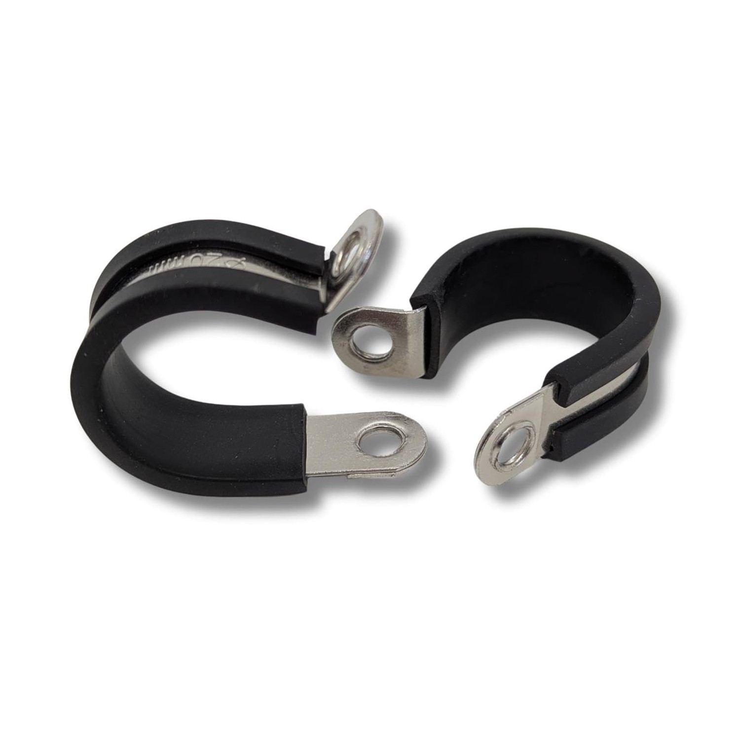 Lumonic 5 x 20 mm pipe clamps with rubber insert, stainless steel V2A ...
