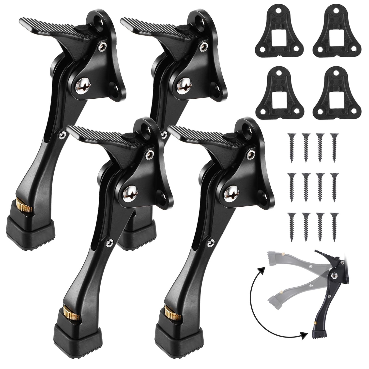4 Pieces Kick Down Door Stoppers for Bottom of Door, Heavy Duty Door ...