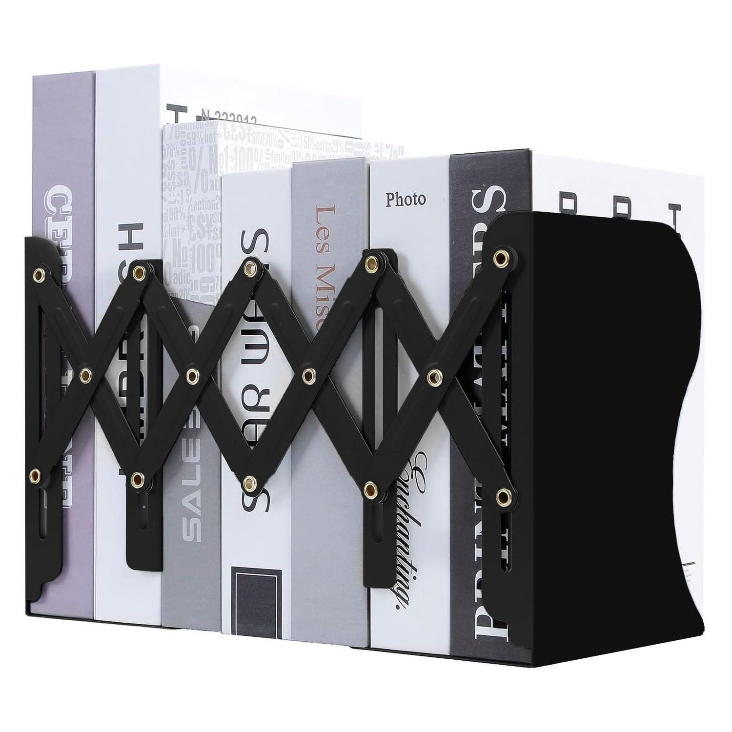 Bookend, Adjustable Bookends, Metal Book Holder, Extendable Non-Slip ...