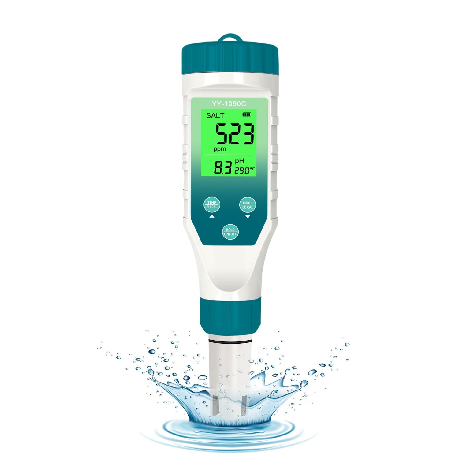 Multi‑Param Digital Pool & Spa Salt Tester – 5‑in‑1 pH, Salinity, TDS ...