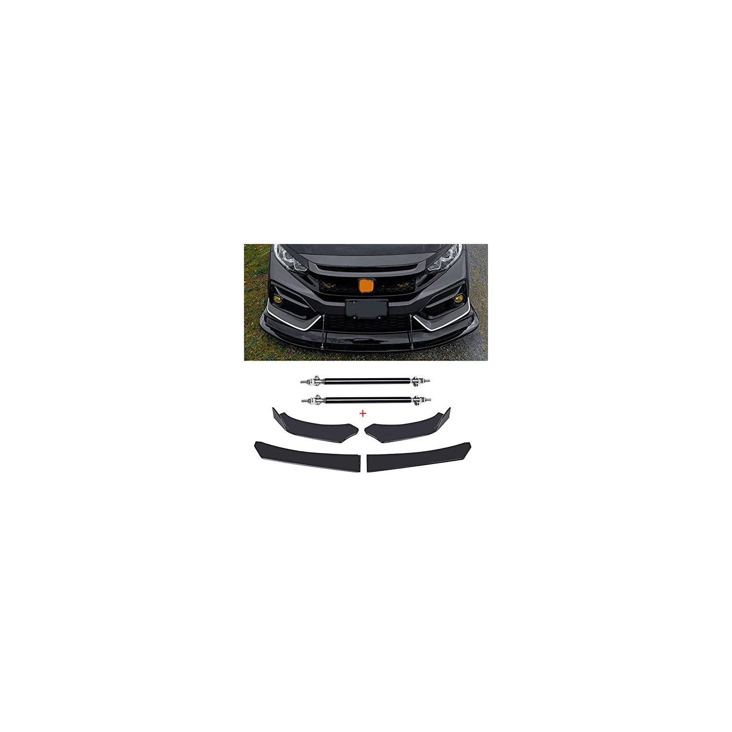 Universal Front Bumper Lip Chin Spoiler PP Front Bumper Lip Sopiler ...