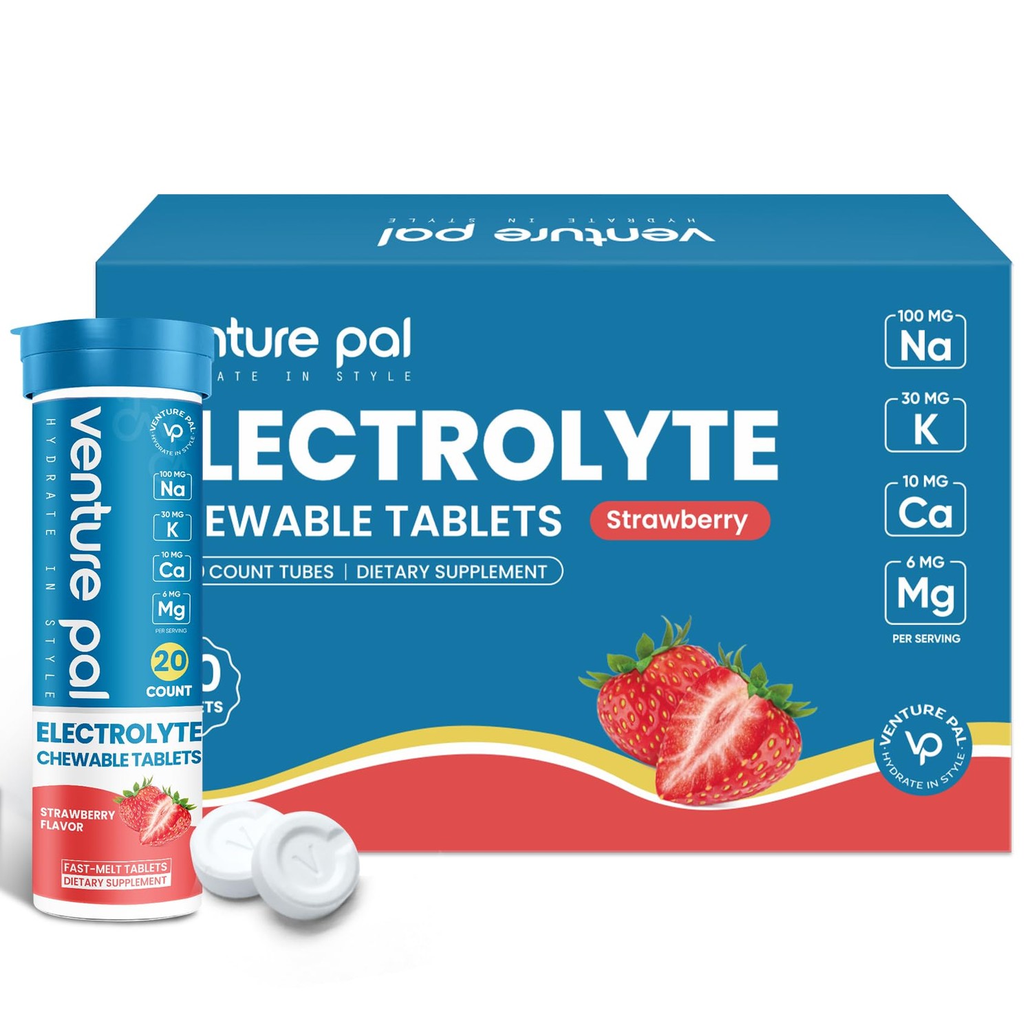 Venture Pal Fast-Melting Tablets- Sugar Free Electrolyte Fast Chews ...
