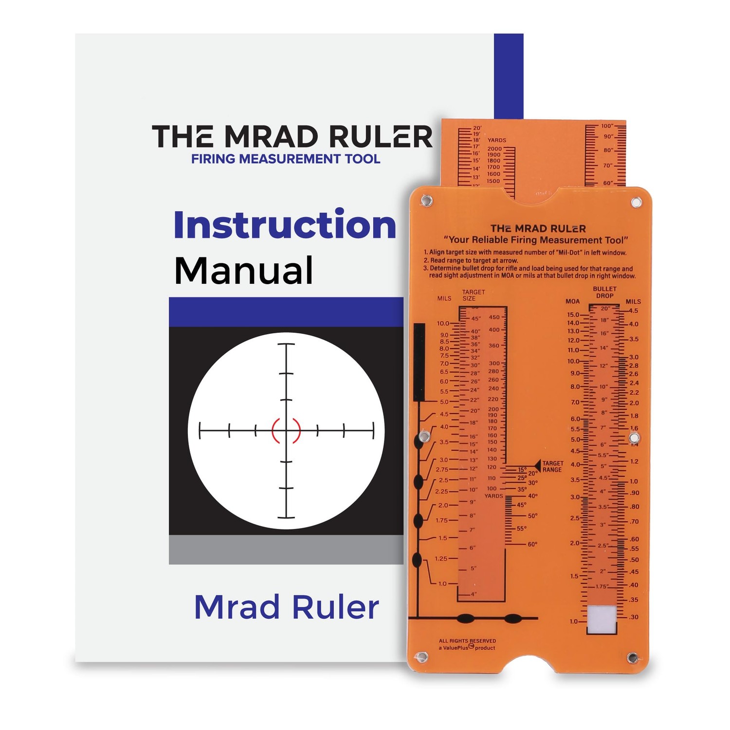 Value Plus Mrad Ruler - Long Range Shooting Slide Rule Calculator for ...