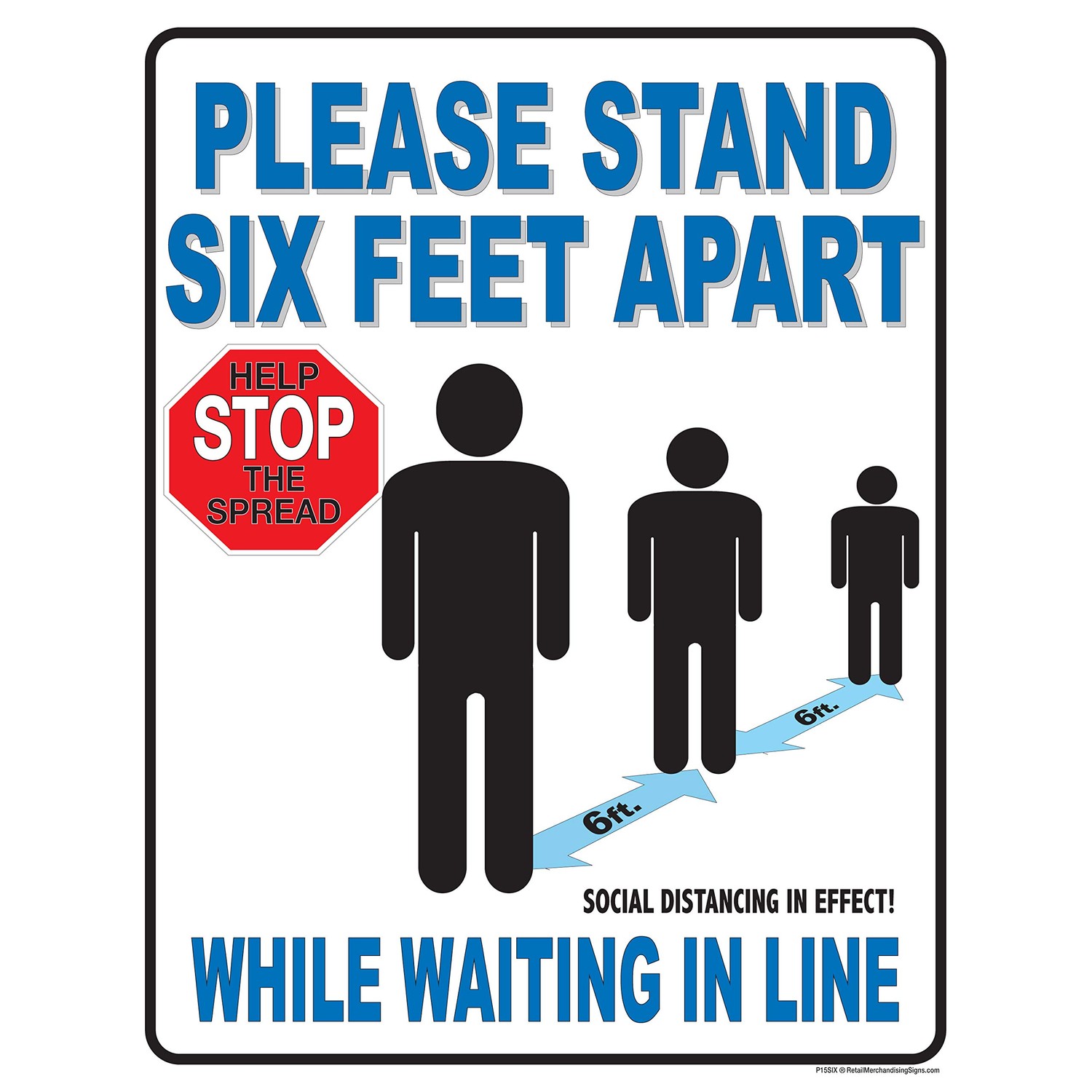 P70SIX "CDC Guidelines Please Stand 6 Feet Apart" Stop the Spread Vinyl ...