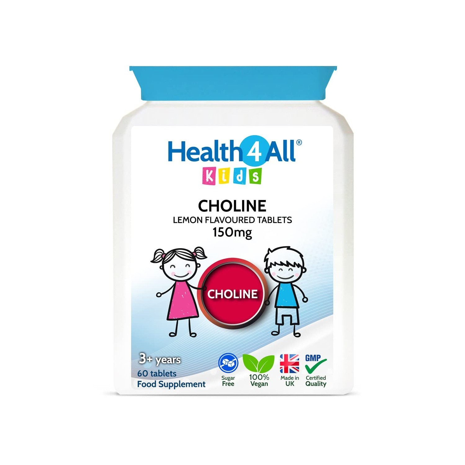 Health4All Kids Choline 150mg Chewable 60 Tablets - ibspot.com