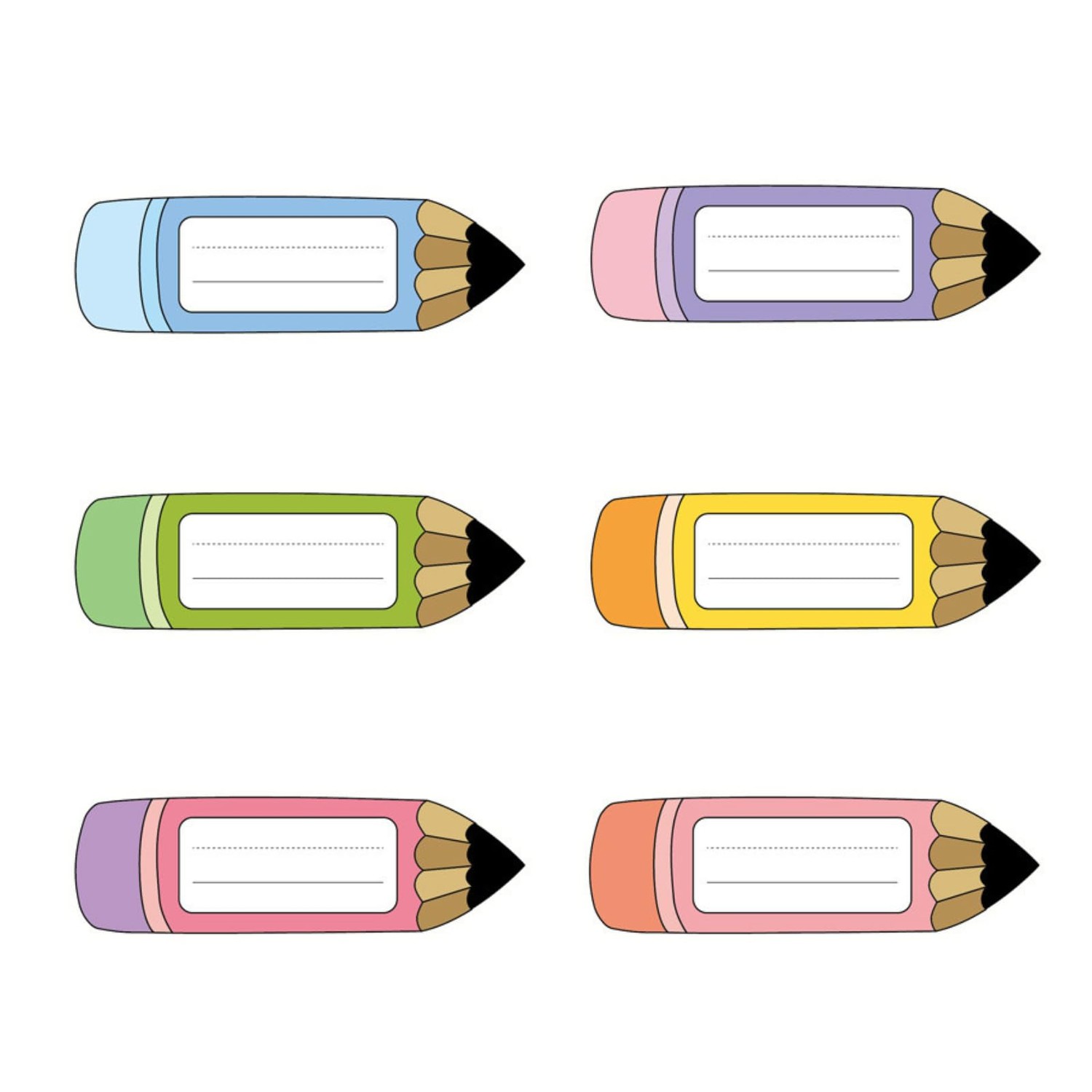 Pencil Name Tags Desk Labels Stickers for Classroom Back to School ...