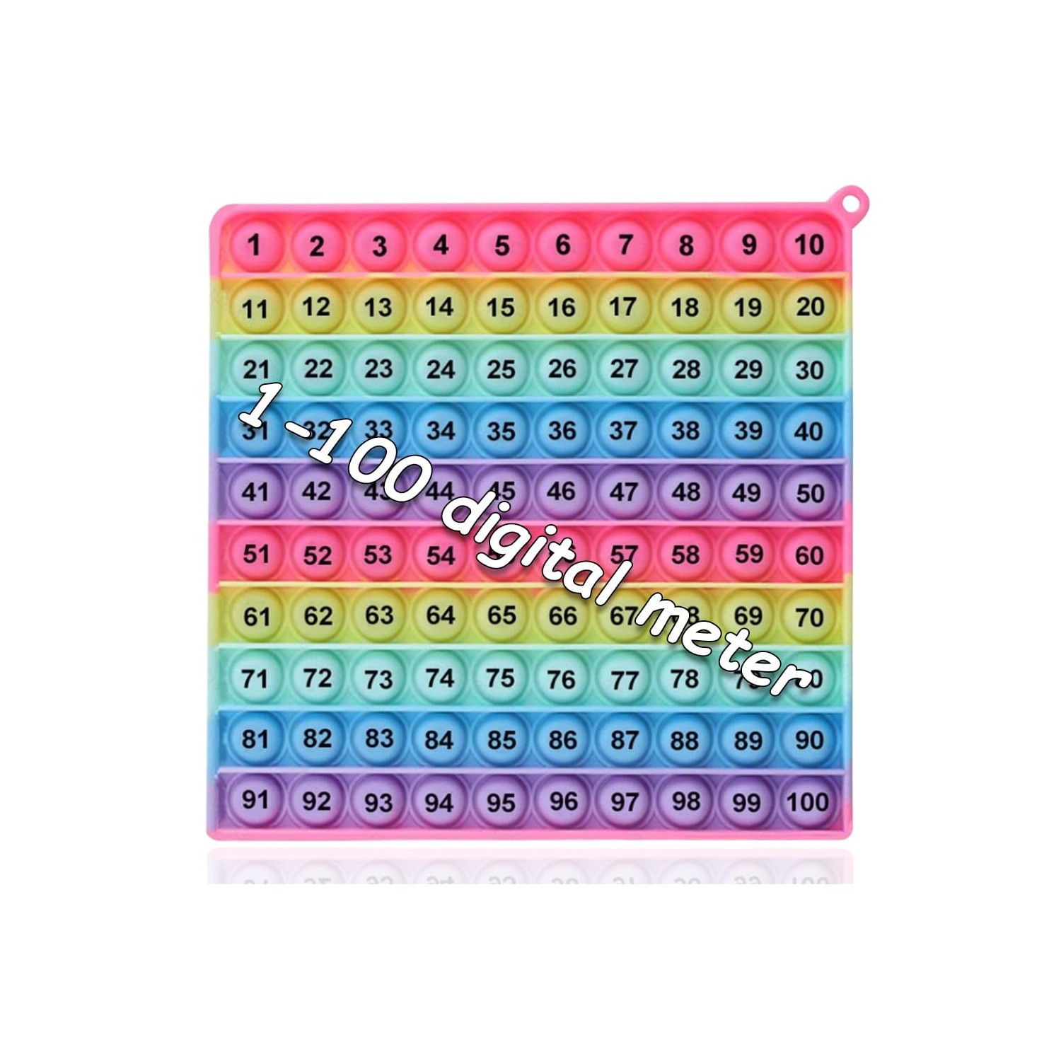 1-100 Number Learning Pop Fidget Toy, Rainbow Colors, Large Square Math ...