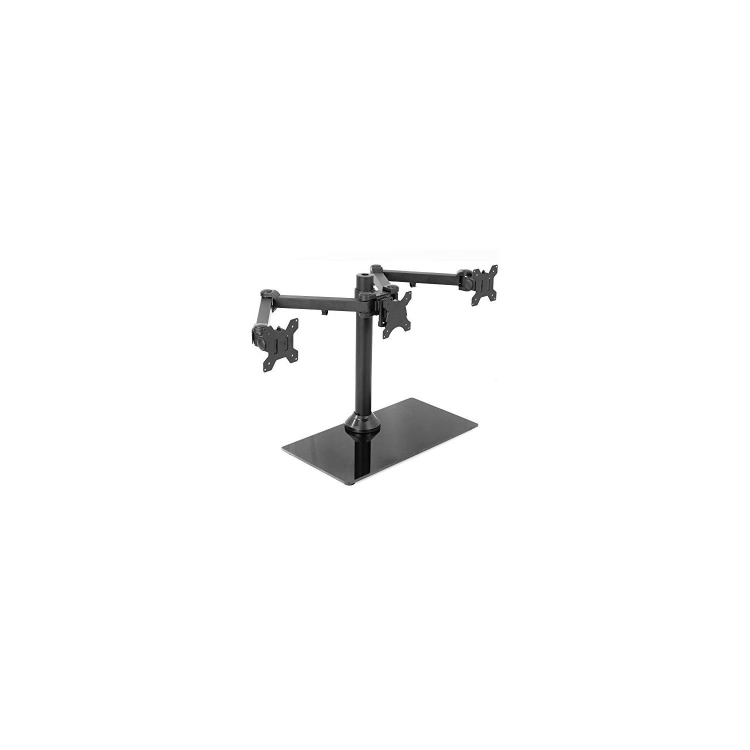 VIVO Black Triple Monitor Mount Freestanding Desk Stand with Glass Base ...