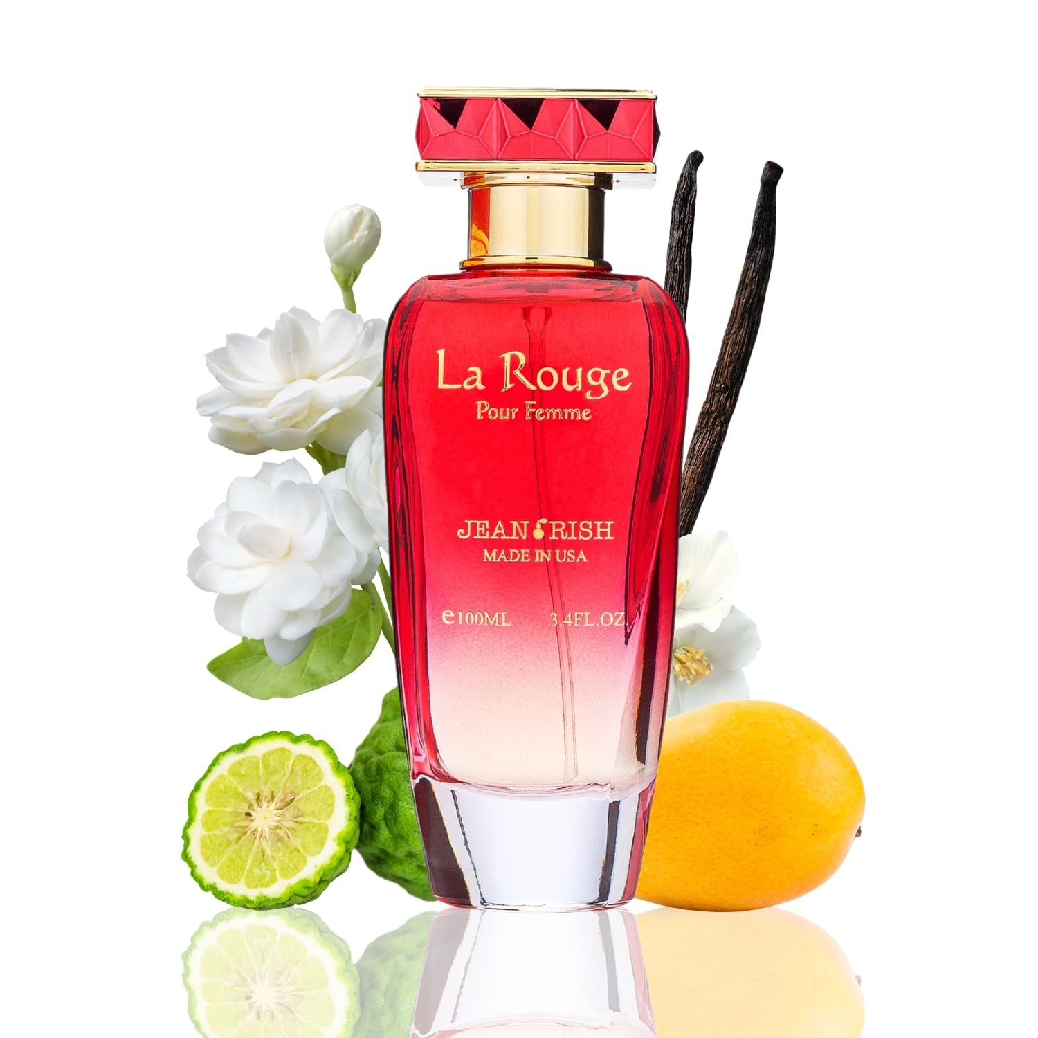 Jean Rish La Rouge Eau De Parfum - Perfume for Women (3.4 Fl Oz / 100ml ...