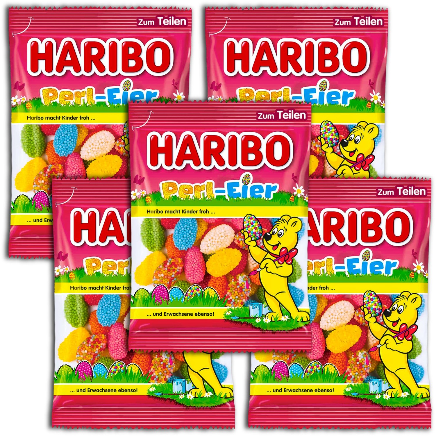 Haribo Pearl Eggs Jelly Easter Eggs 5 x 200 g Pack of 5 - ibspot.com