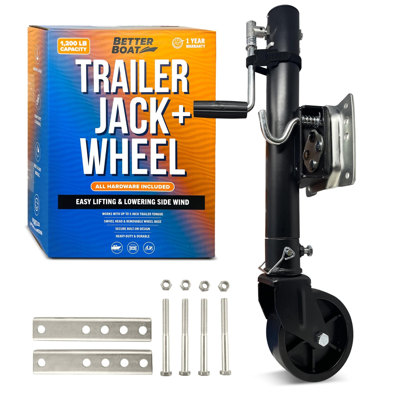 1200lbs Boat Trailer Jack with Wheel Trailer Tongue Jack Wheel Marine ...