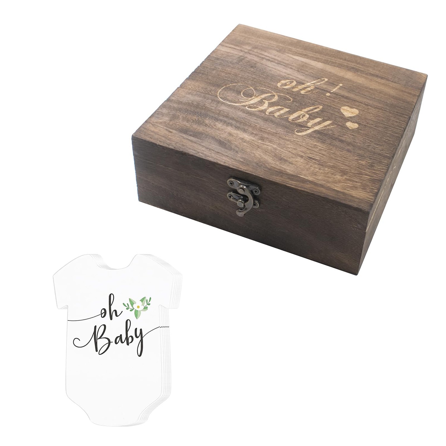 JINGHANGER Pack of 50 Baby Shower Advice Cards and Keepsake Box Baby ...