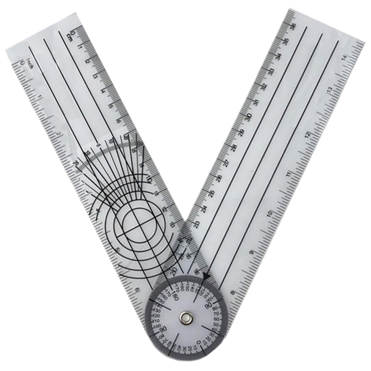 DELUXEFOX Goniometer, Protractor, Multi-functional Ruler, Angle Meter ...