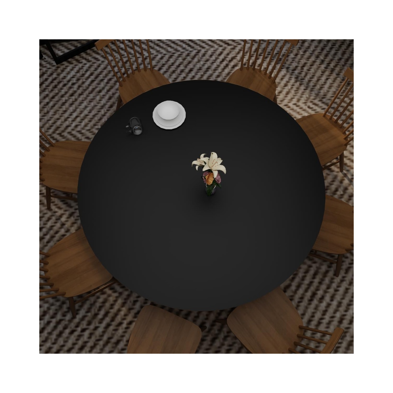 Zinkooat Round Table Pad,1.8mm Thick,Dia.54 Inch,Round Leather Table ...