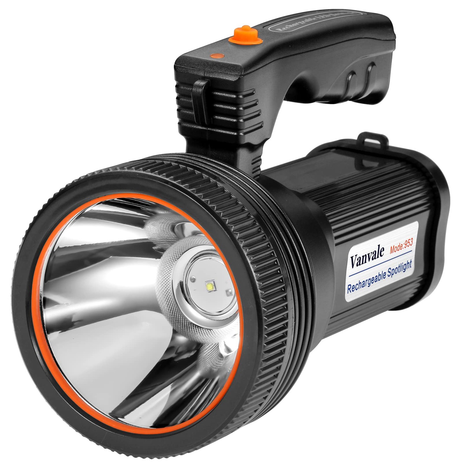 Vanvale Rechargeable Searchlight Handheld LED Tactical Flashlight with ...