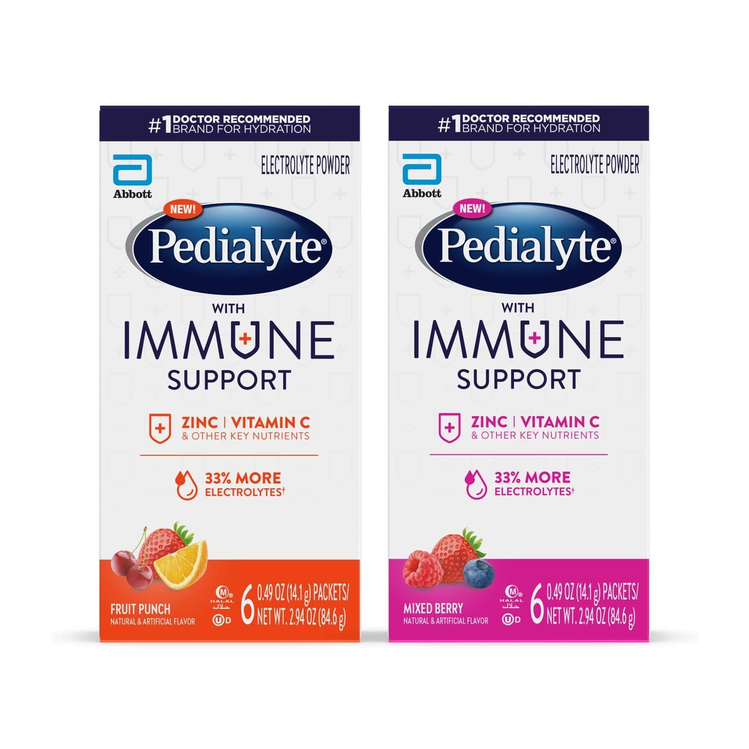 Pedialyte with Immune Support, 24 Count, Electrolytes with Vitamin C ...