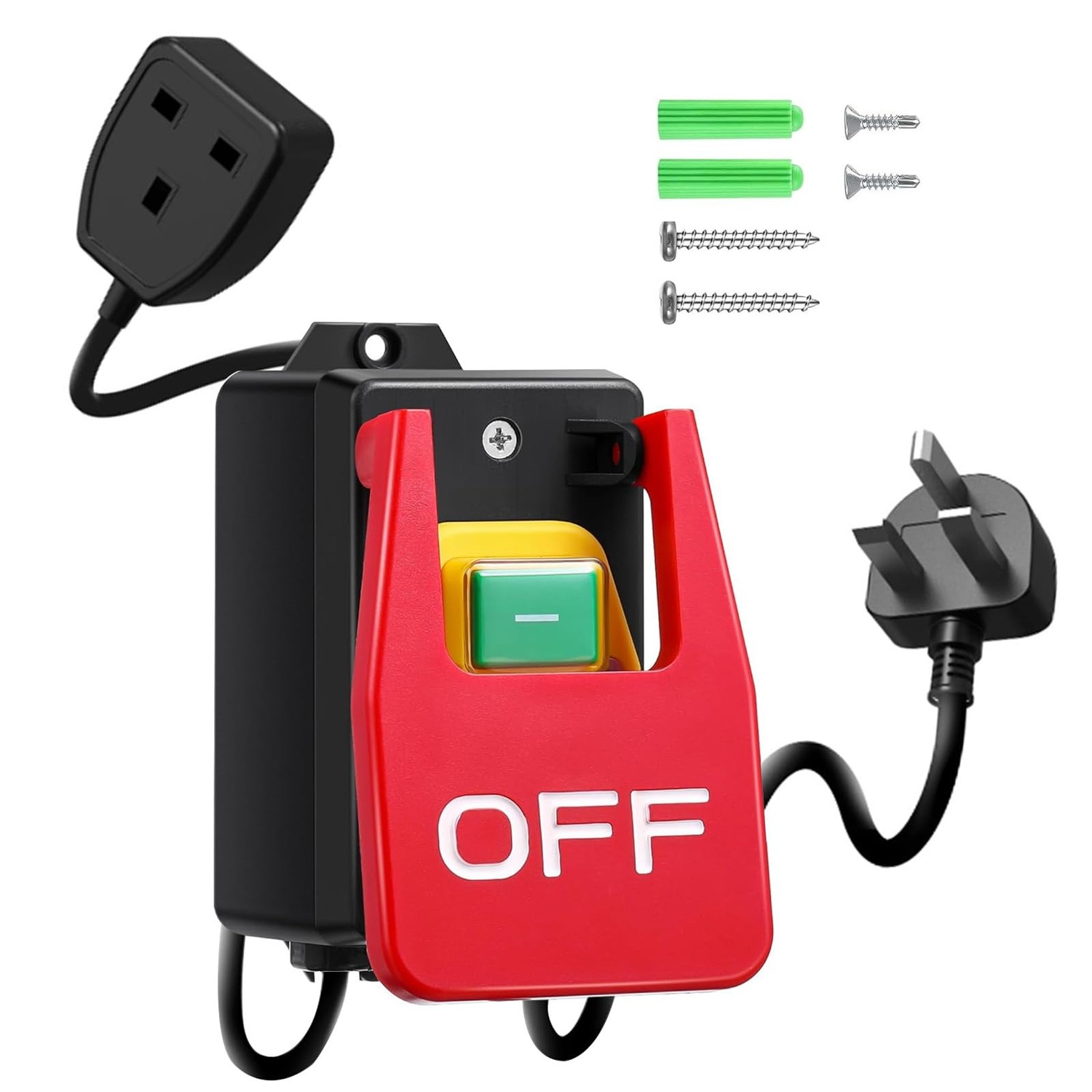 Single Phase On/Off Switch, 220V to 250V Emergency Stop Switch with UK ...