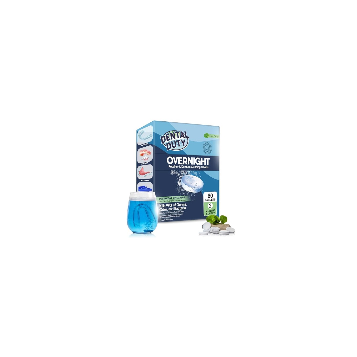 60 units Overnight Retainer & Denture Cleaning Tablets- Extra Strength ...
