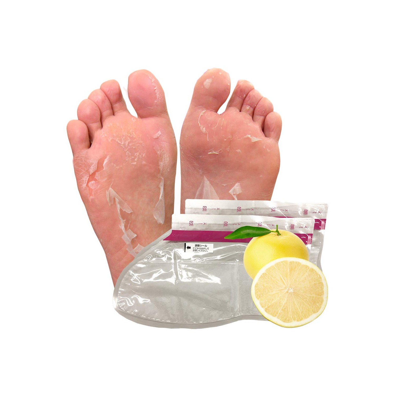 (5 servings for both feet/grapefruit) Foot exfoliating pack, Perolin ...