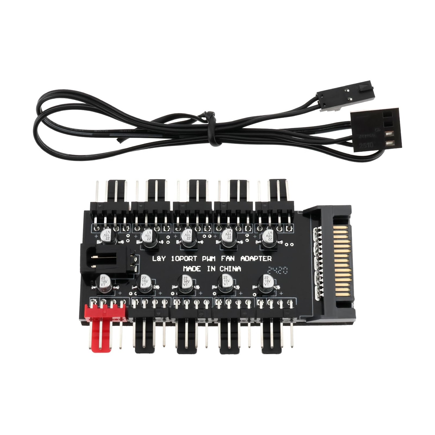 Micro Traders 10 Way Fan Hub PWM PC Fan Control Board 12V SATA for ...