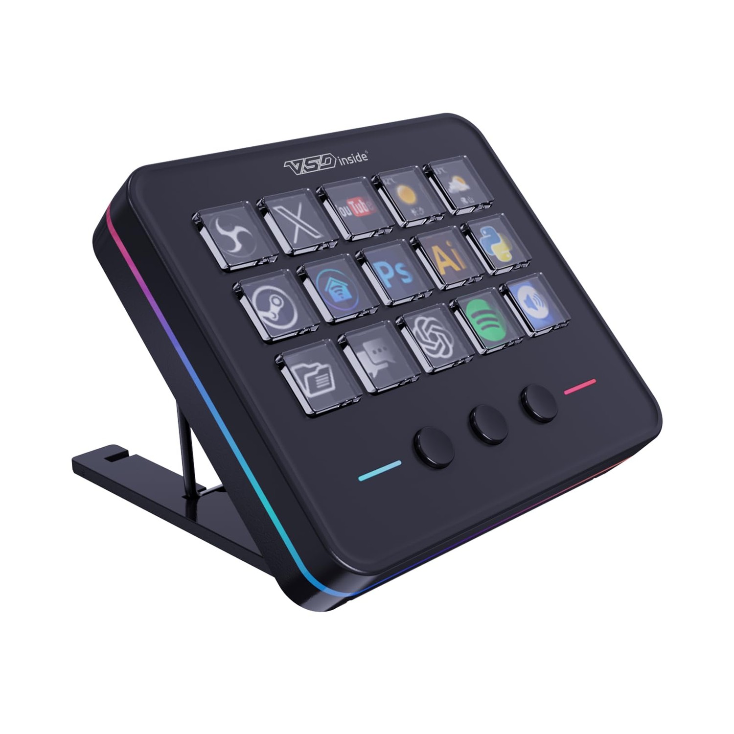 VSDINSIDE Macro Keypad, Stream Controller Deck with 18 Programmable ...