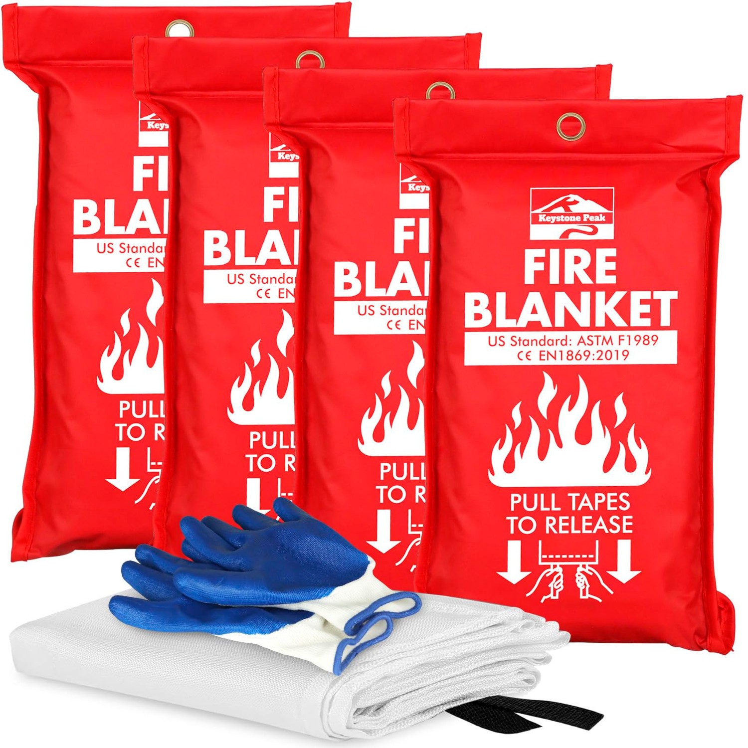 KP Emergency Fire Blanket - 4 Pack 40” x 40” - Be a Hero & Save Your ...