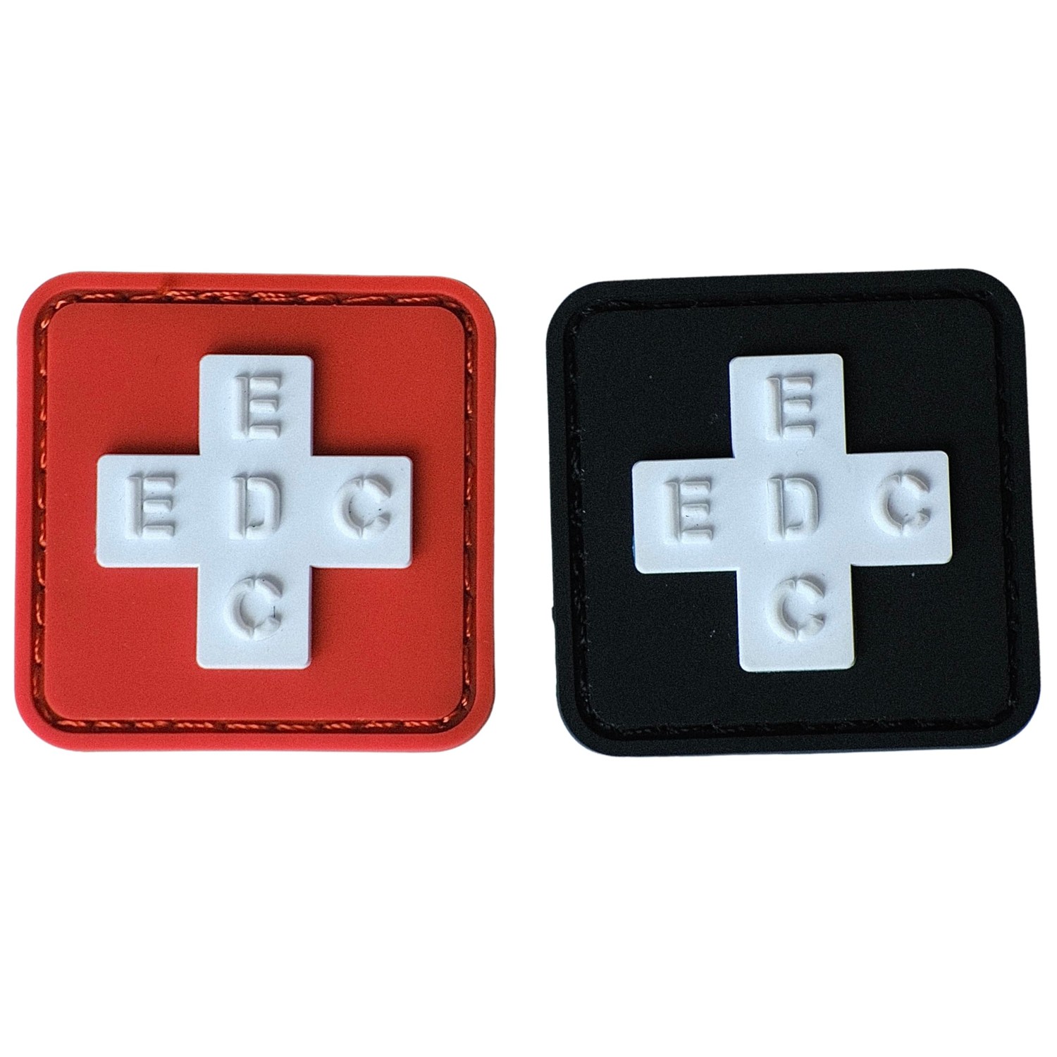 EDC Set of 2 Rubber Red Cross Patches Glow in Dark (EDC Letters) 1.6 ...