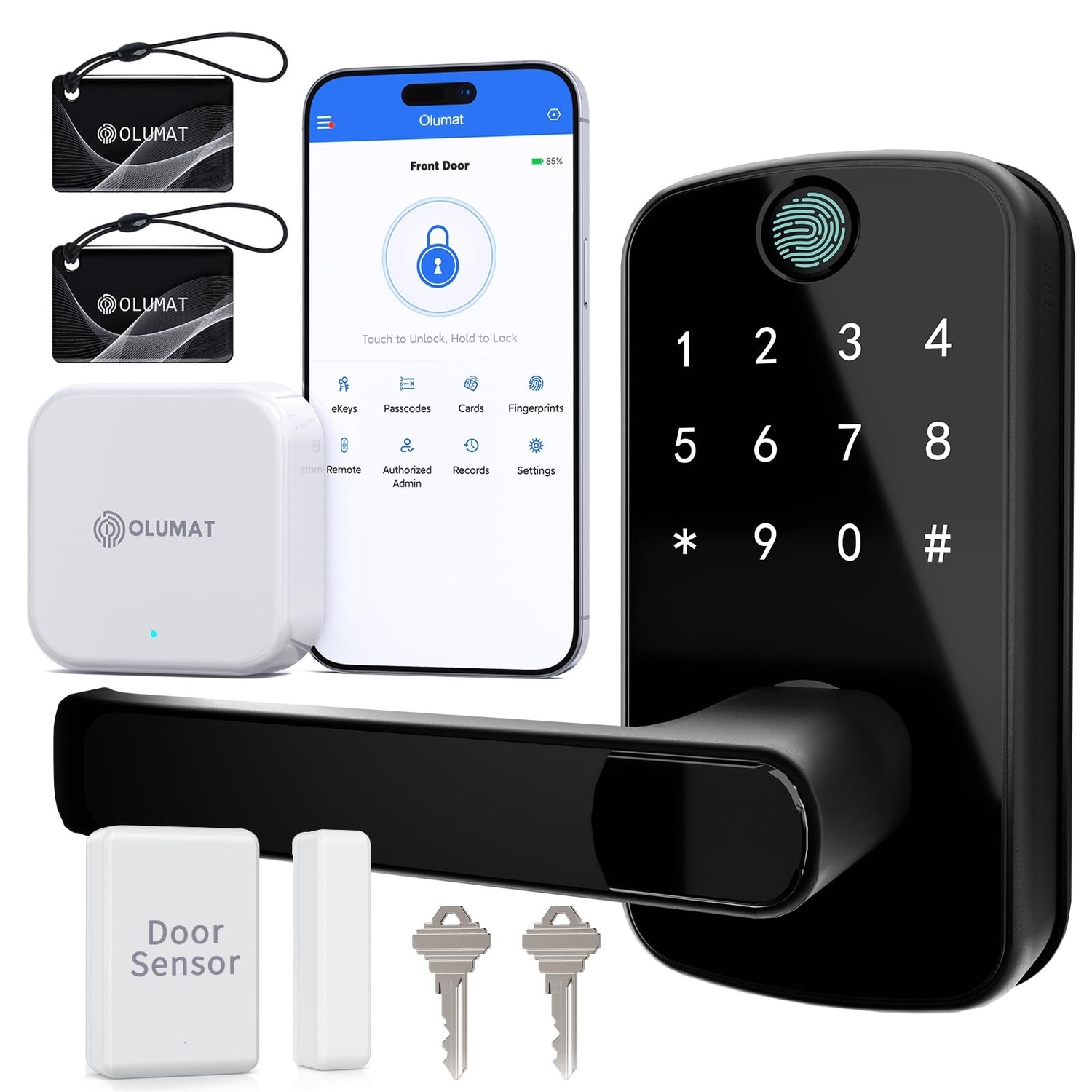 Keyless Entry Door Lock with Gateway and Door Sensor: Smart Door Lock ...
