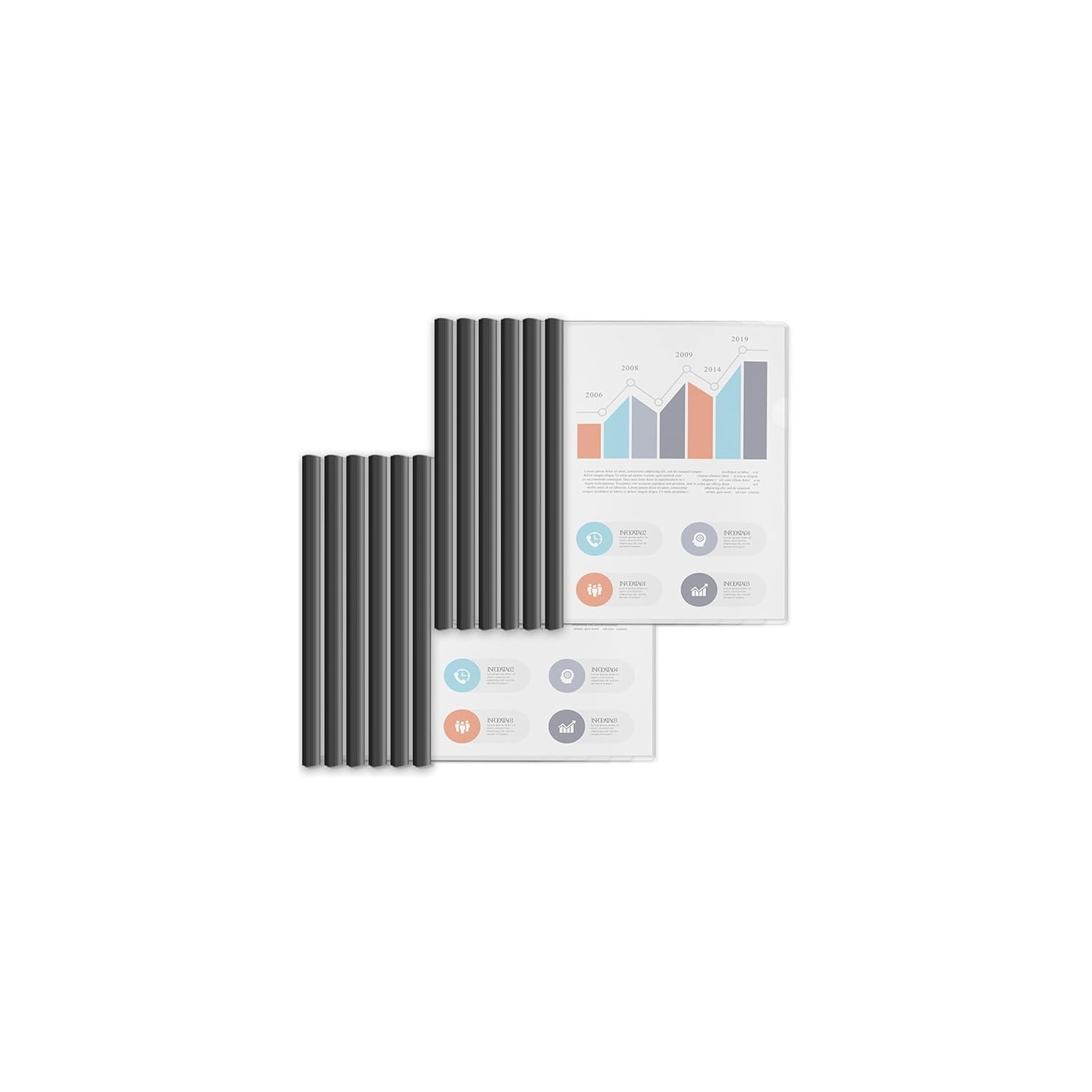 Binditek 20 Pack Clear Report Covers with Sliding Bar, 25 Sheet ...