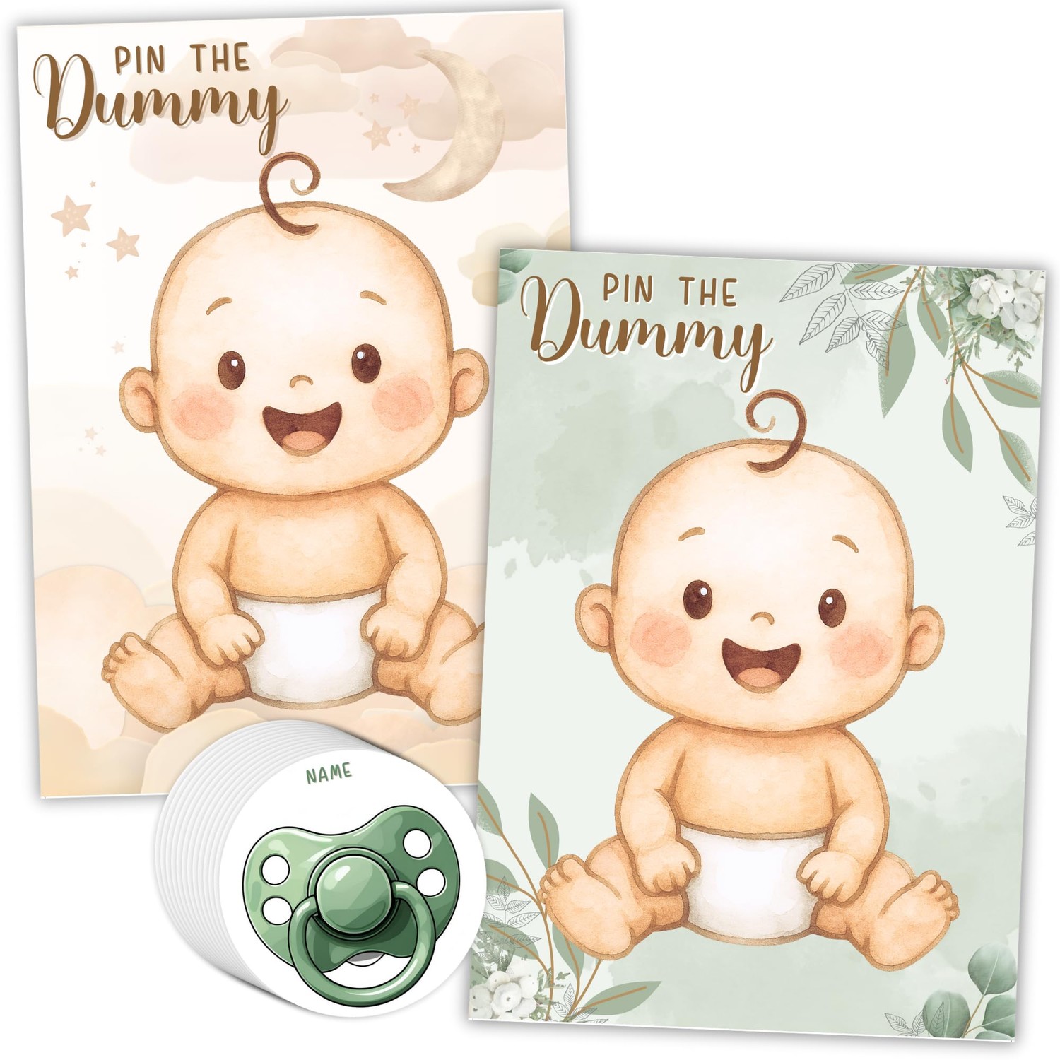 Templatables Pin the Dummy Baby Shower Party Game – Double Sided A2 ...