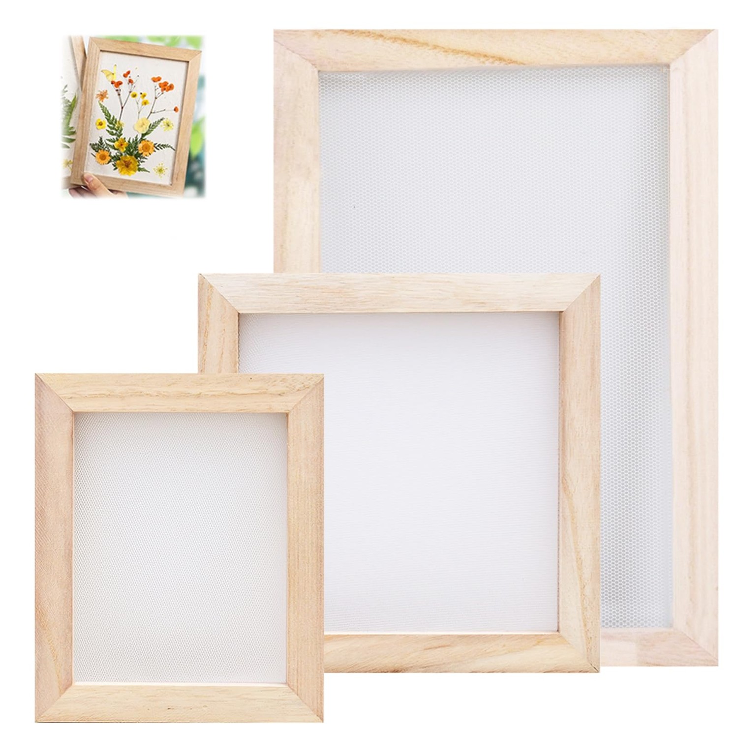 Pack of 3 Paper Making Frames, 3 Sizes Paper Ladder Frame for DIY Paper ...