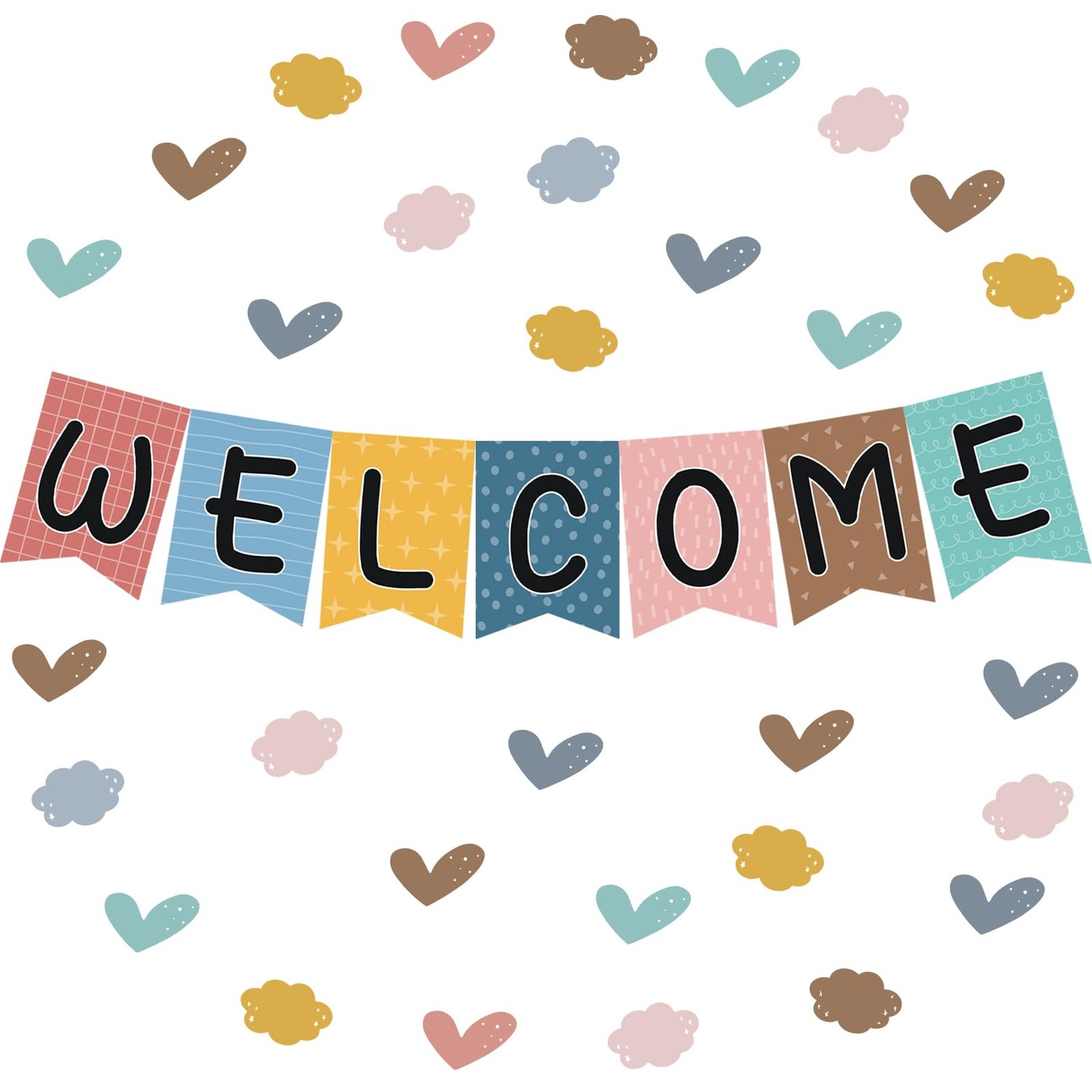 57pcs Boho Rainbow Welcome Banner Welcome Bulletin Board Set for ...