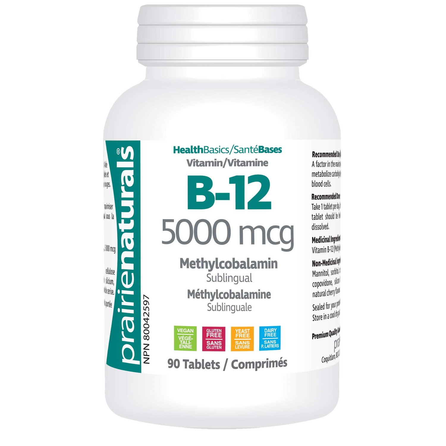Prairie Naturals Prairie Naturals Sublingual B12 Methylcobalamin ...