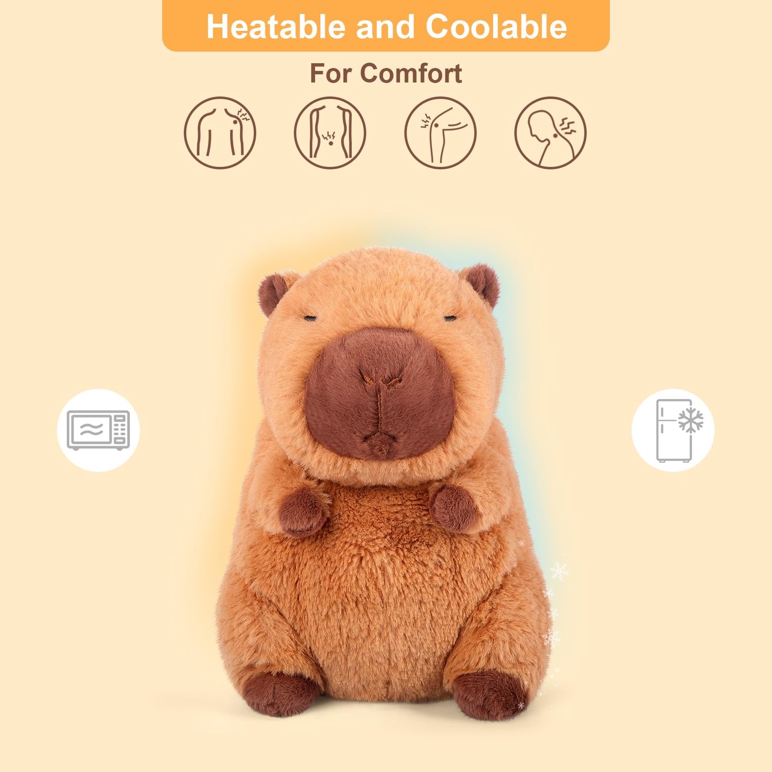 SuzziPals SuzziPals Heatable & Coolable Lying Capybara Stuffed Animal ...