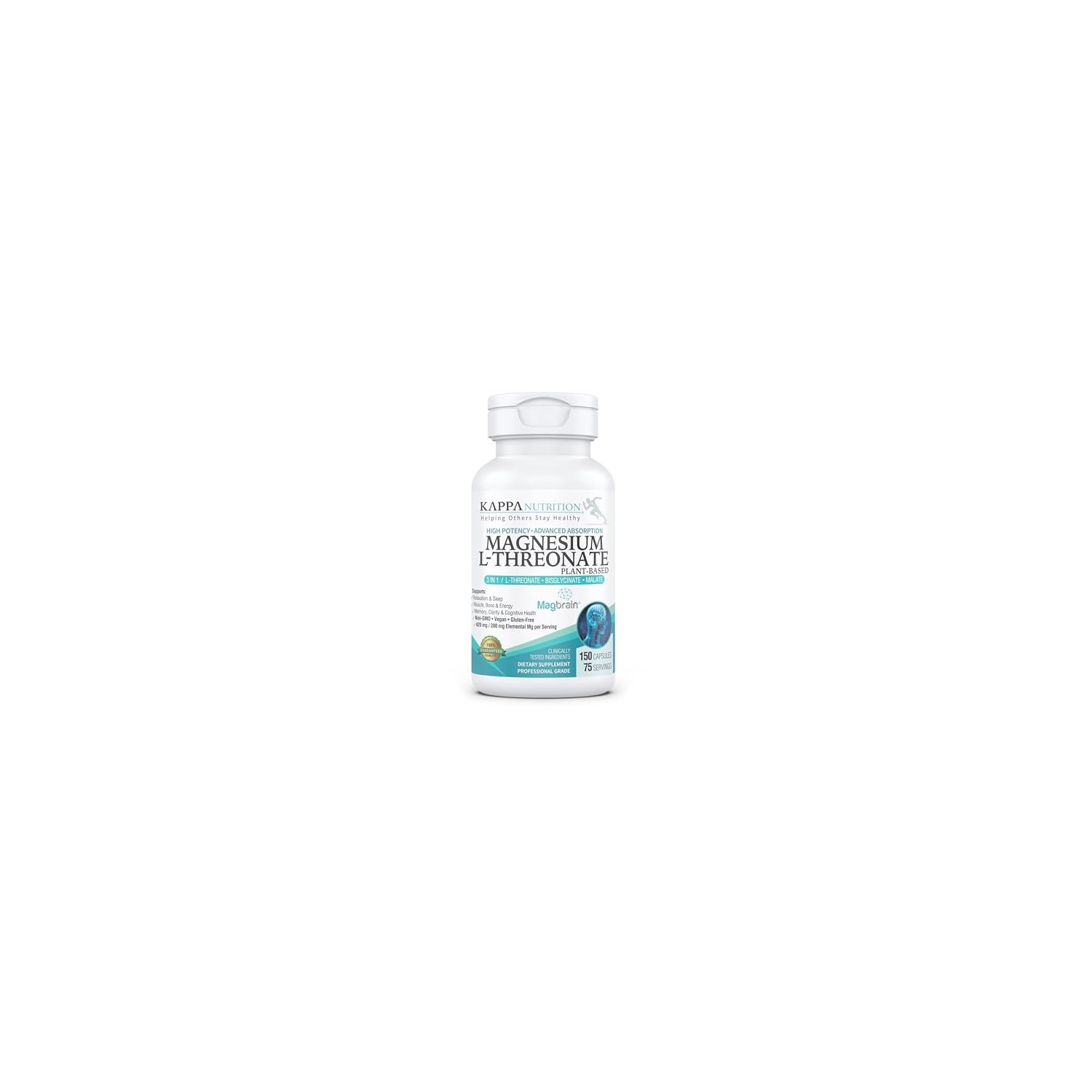 Kappa Nutrition Magbrain Magnesium L-Threonate Plant-Based, 420mg ...