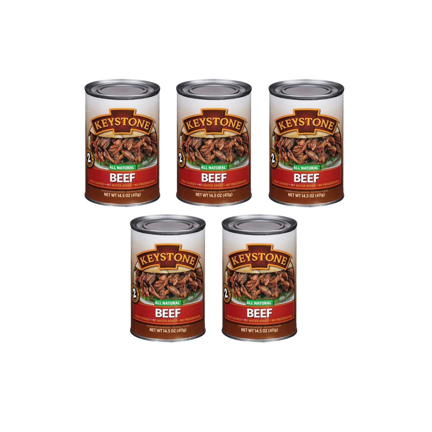 Keystone Meats All Natural Canned Beef, Ground, 14 Ounce (Pack of 5 ...