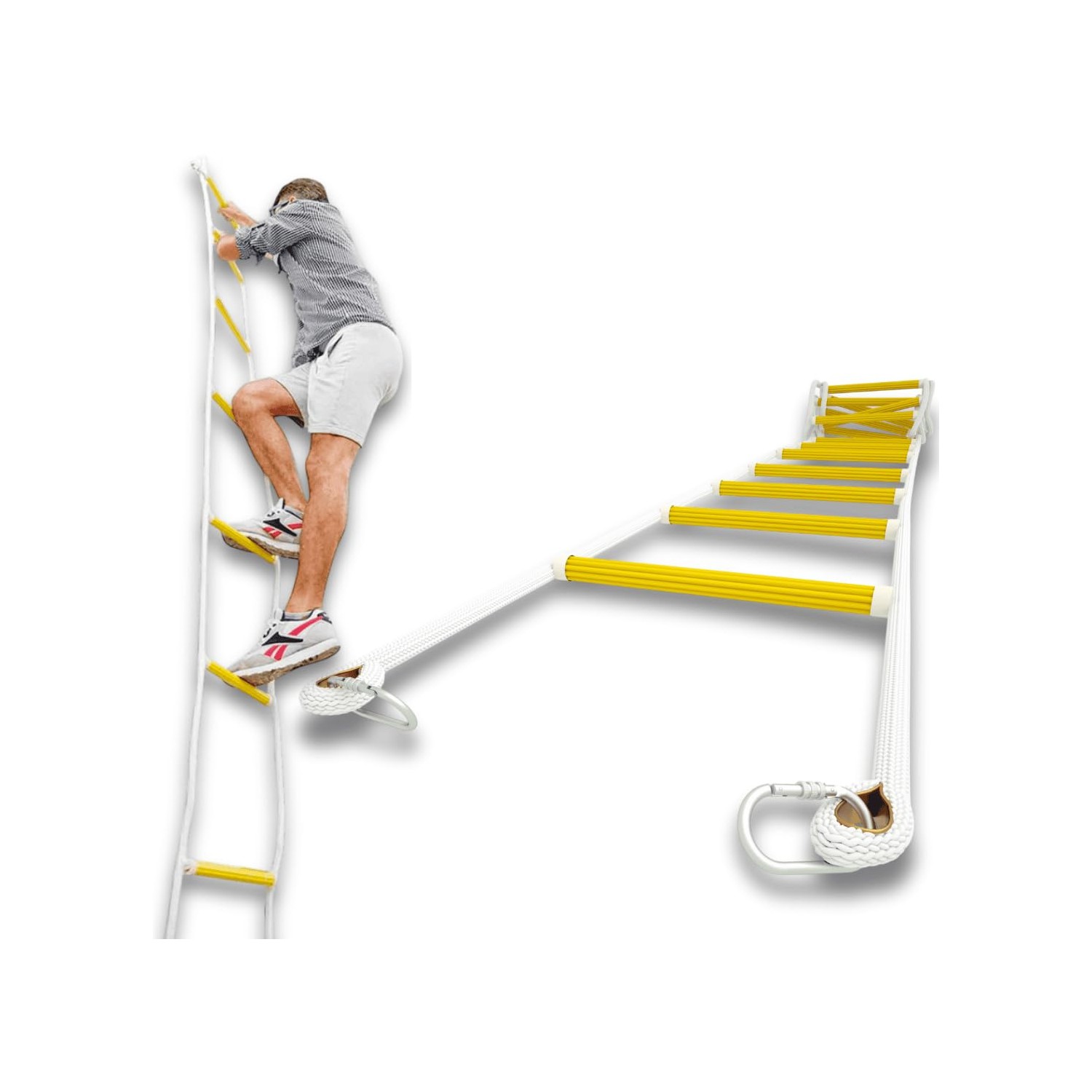 Rope Ladder for Fire Escape 16ft (5m) - Emergency Evacuation Ladders ...