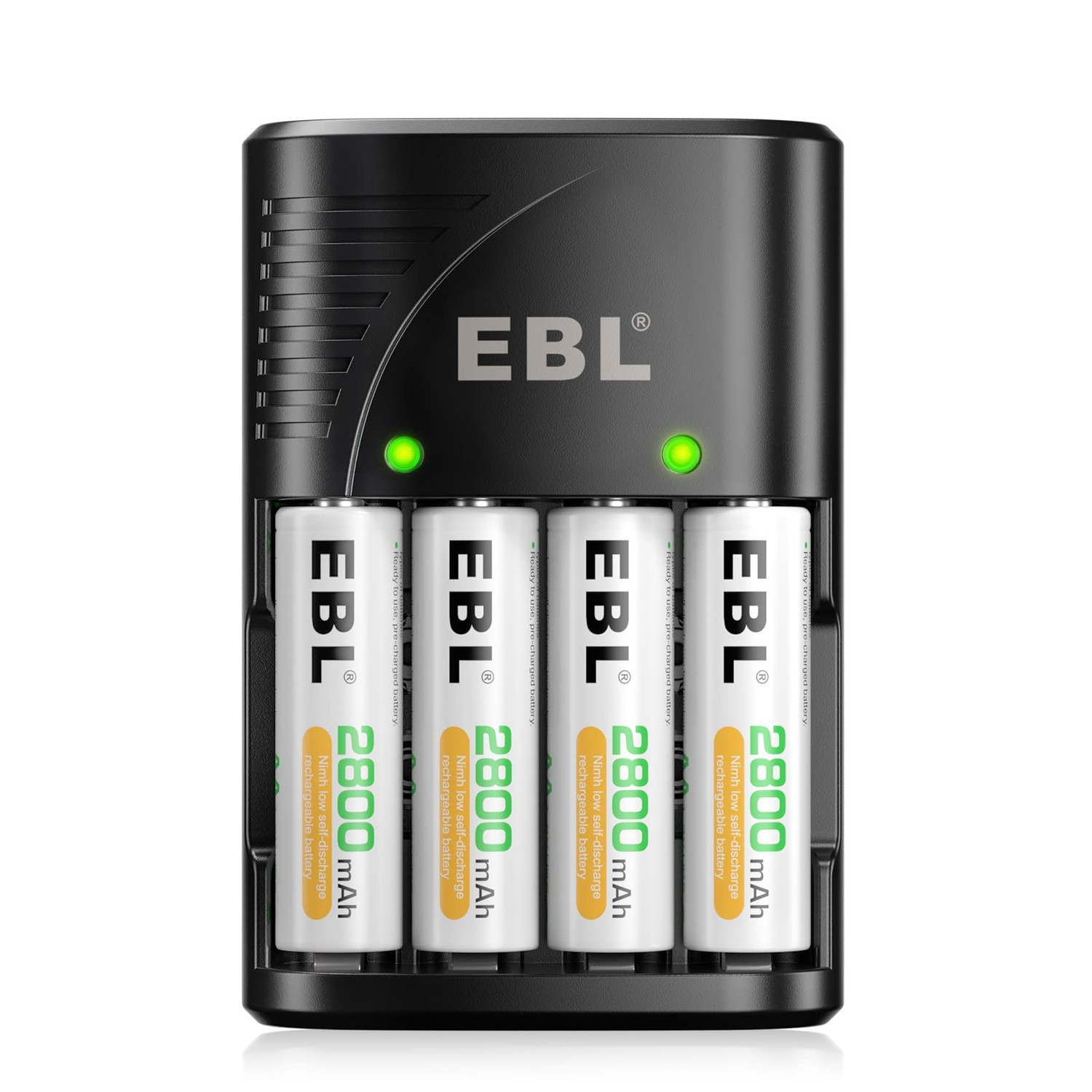 EBL EBL AA Rechargeable Batteries 2800mAh 4-Pack and Smart Battery ...