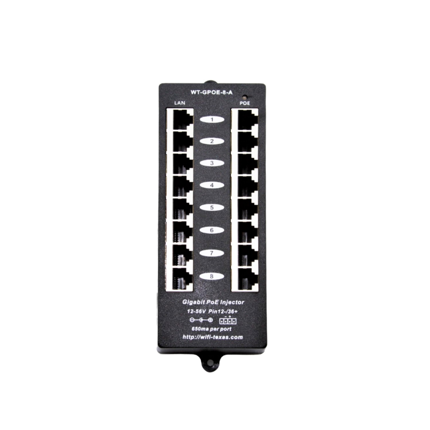 PoE Texas 8 Port PoE Injector - Gigabit Passive Power Over Ethernet ...