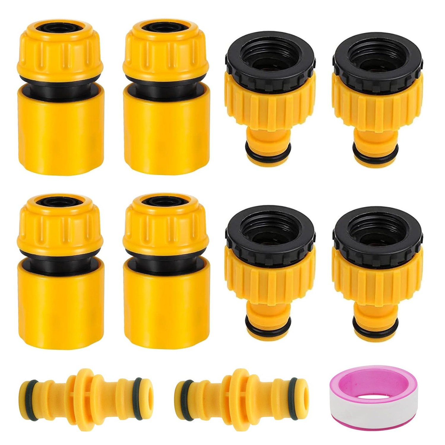 Garden Hose Pipe Connectors Kit, Double Male Snap Fittings, Hose End ...