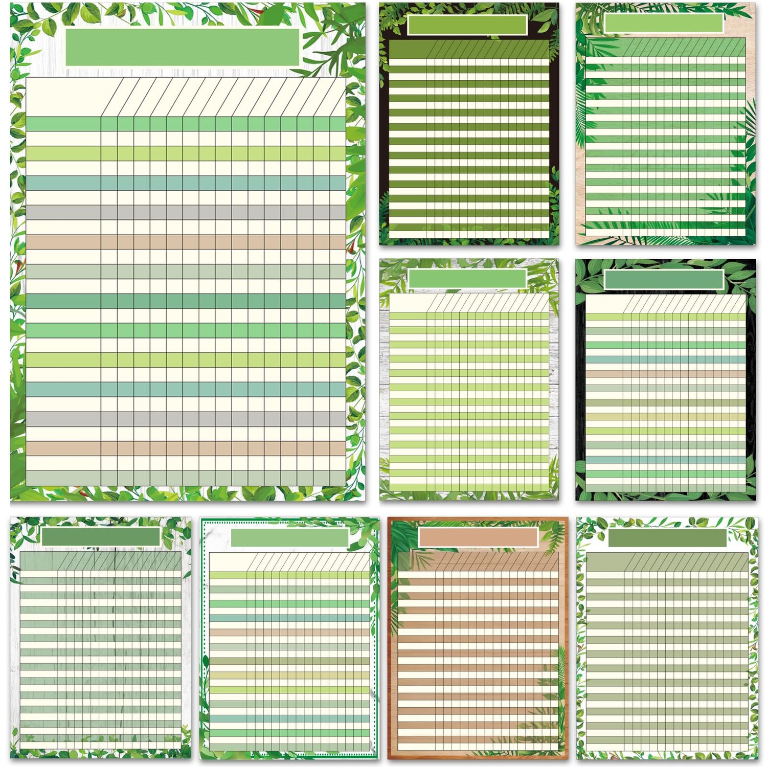 9 PCS Greenery Classroom Charts Simply Boho Classroom Incentive Chart ...