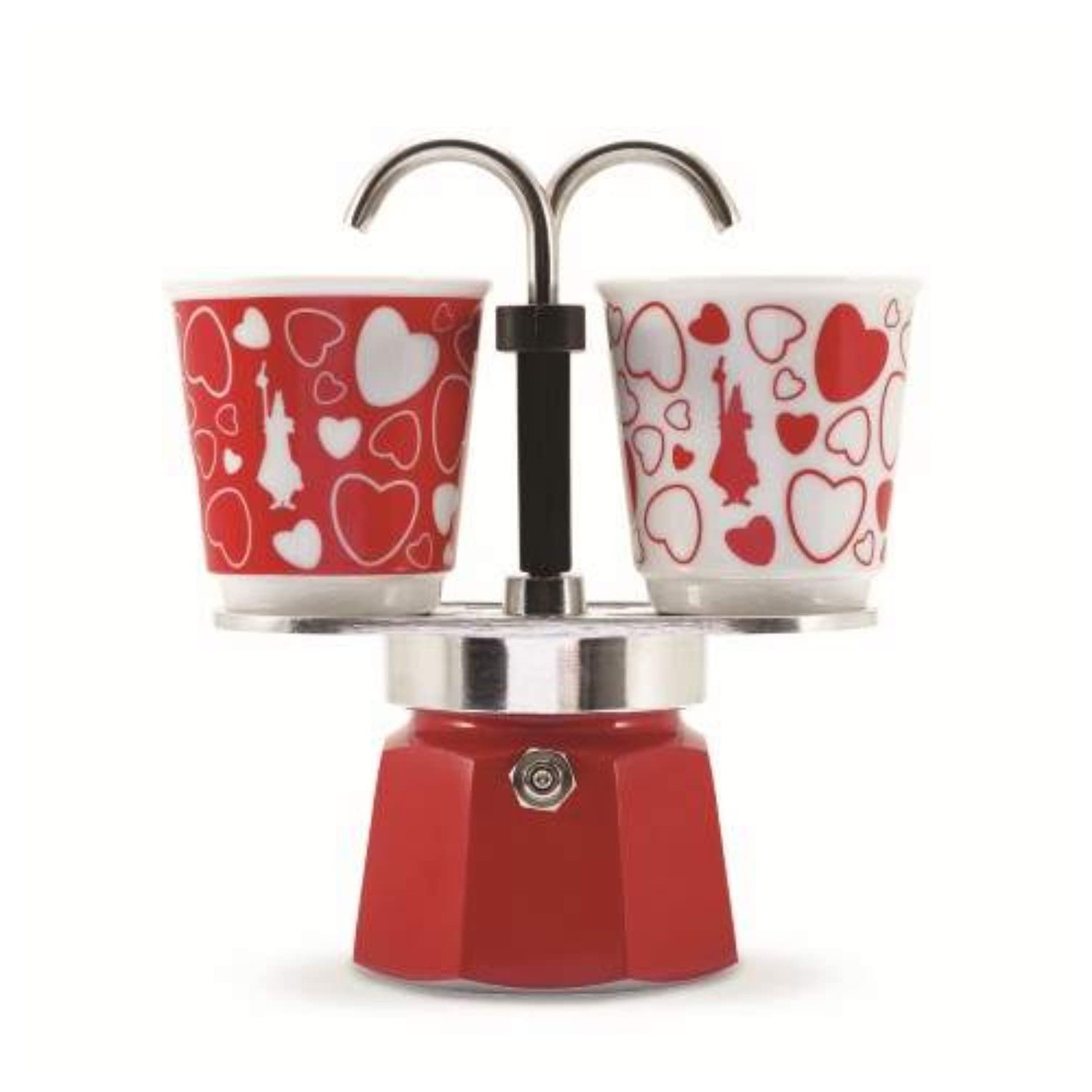 Bialetti Mini Express Moka Set With 2 Cups Heart 90ml - ibspot.com