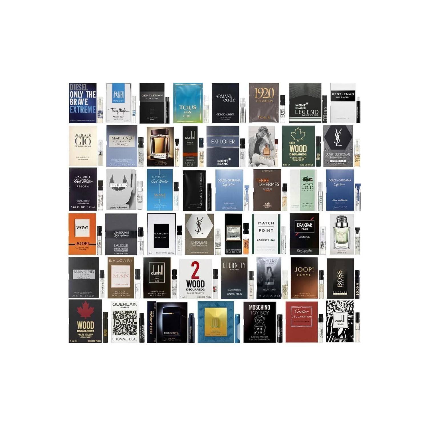 Cologne Men's Cologne Sample Vials Set – 8 Miniature Travel-Size ...